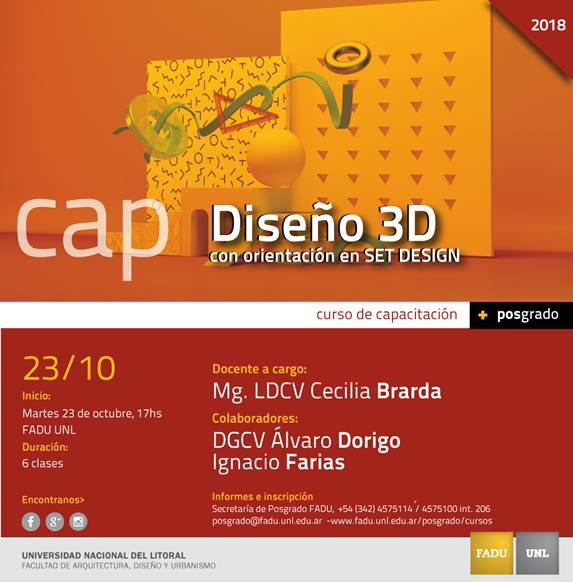 Inicio 23/10: Taller de Diseño 3D con orientación en SET DESIGN - FADU ...